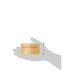 Glorex Round Cardboard Storage Box – Natural – 10 x 10 x 5.5 cm