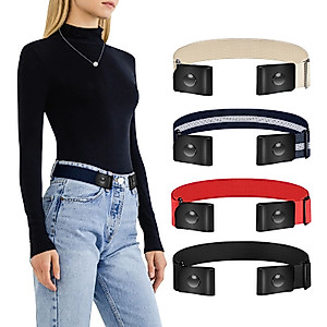 TOURZOO Belts for Women/Men Buckle Free Elastic Belt Invisible No Buckle Stretch Waist Belt For Jean Pants,Dresses,No Bulge