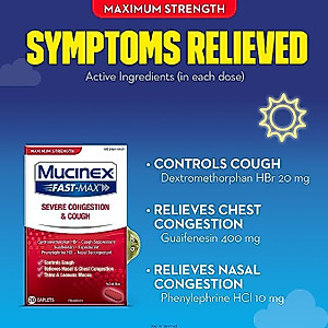 Mucinex Fast-Max Adult Severe Congestion and Cold Caplets, 20 Count (Pack of 3)