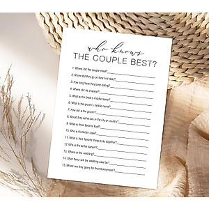 24 Minimalist Bridal Shower Game - Who Knows The Couple Best