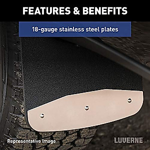 LUVERNE 251124 Rear Dually 20-Inch x 23-Inch Textured Rubber Mud Guards, Select Ford F-350, F-450 Super Duty , Black