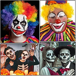CAHIUYOA 3PCS Clown Makeup Cream Black White Green Eye Black Stick Face Body Paint Stick,Professional Joker Zombie Vampire Skeleton SFX Cosplay Halloween Makeup