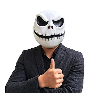 CAFELE Jack Skeleton Skellington Mask Skull Barrel Mask Skeleton Head for Adult Kids Halloween Cosplay Costume Props
