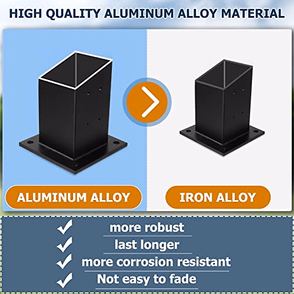 Soobool 4x4 DIY Pergola Bracket Kit with Black Powder Coated, Aluminium Alloy, 4 Arm Pergola 3-Way Corner Extension Brackets and 4 Solos Pergola Post Base for 4x4 Wood Post(Actual: 3.5"x3.5")