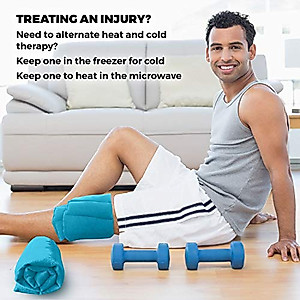 Microwavable Heating Pads Set of 2 Natural Moist Heat Pad for Back Pain, Neck and Shoulders, Nerve, Cramps, Lower Lumbar Relief