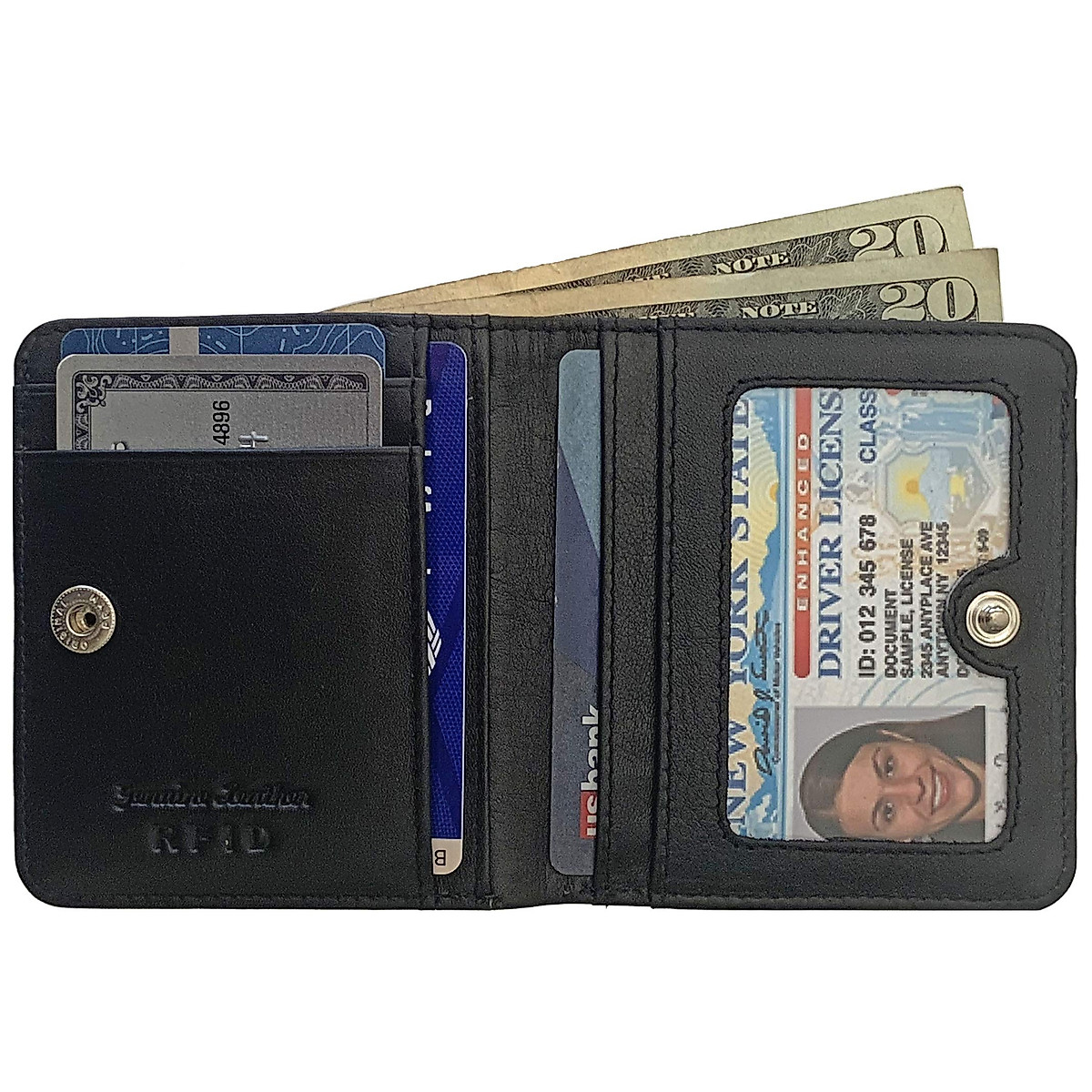 123 Cheap Checks Personalized RFID Leather Womens Mini Wallet With Credit Card Holders and Coin Pocket - Red/Black