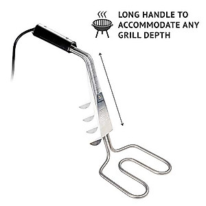 Ivation Premium 500W Electric Charcoal Starter – Quickly & Easily Ignite BBQ Grills Without Lighter Fluid or Matches – Double-Ring Design with Longer, Angled Handle Safely Heats in Just 6 Minutes