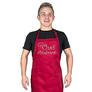 Personalized Apron Embroidered Chef Any Name Design Add a Name, premium quality apron with embroidery, great gift personalized apron