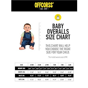 OFFCORSS Baby and Toddler Overall with Adjustable Straps, for Boys and Girls