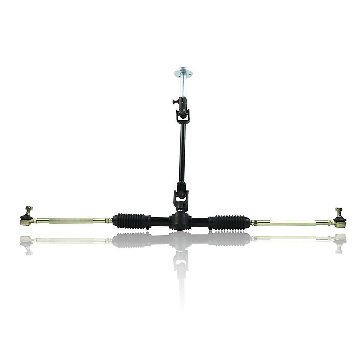 FLYPIG 445mm Steering Wheel Parts Assembly Kit 110cc Go Kart Adjustable Shaft Gear Rack Pinion Tie Rod Rack Steering Wheel Parts Assembly For 110cc Quad Parts