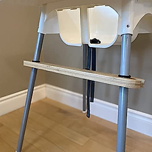 HANH High Chair Footrest, Non-Slip Natural Bamboo Wooden Footrest Compatible with IKEA Antilop High Chairs, Adjustable HighChair Foot Rest for Baby HighChair Accessories (Rounded Corners)