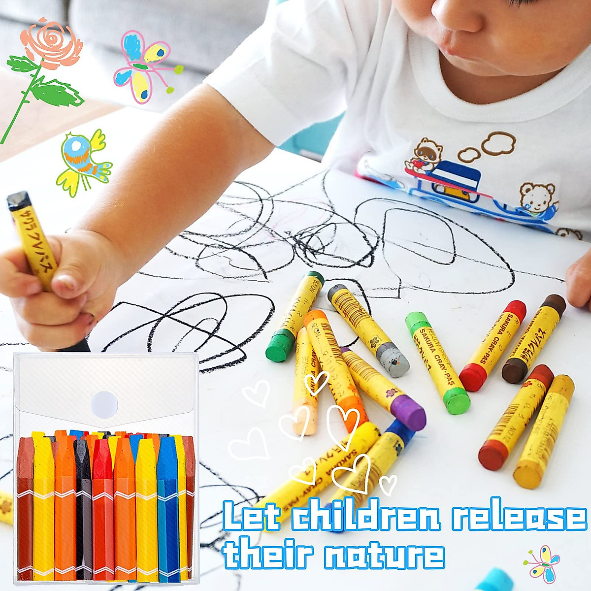 Pajean 10 Pieces Crayon Storage Containers Back to School Clear Plastic Crayon Case Crayon Organizer Boxes for Kids, Cards Small School Supplies Organizers Boxes