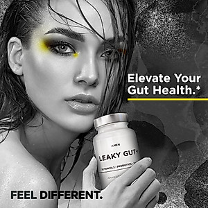 Amen Leaky Gut Supplements - Advanced Formula with Bioavailable L Glutamine, Zinc, Turmeric, Licorice Root - Bowel and Stomach Probiotics & Fermented Prebiotics - Vegan, Non-GMO - 90 Capsules