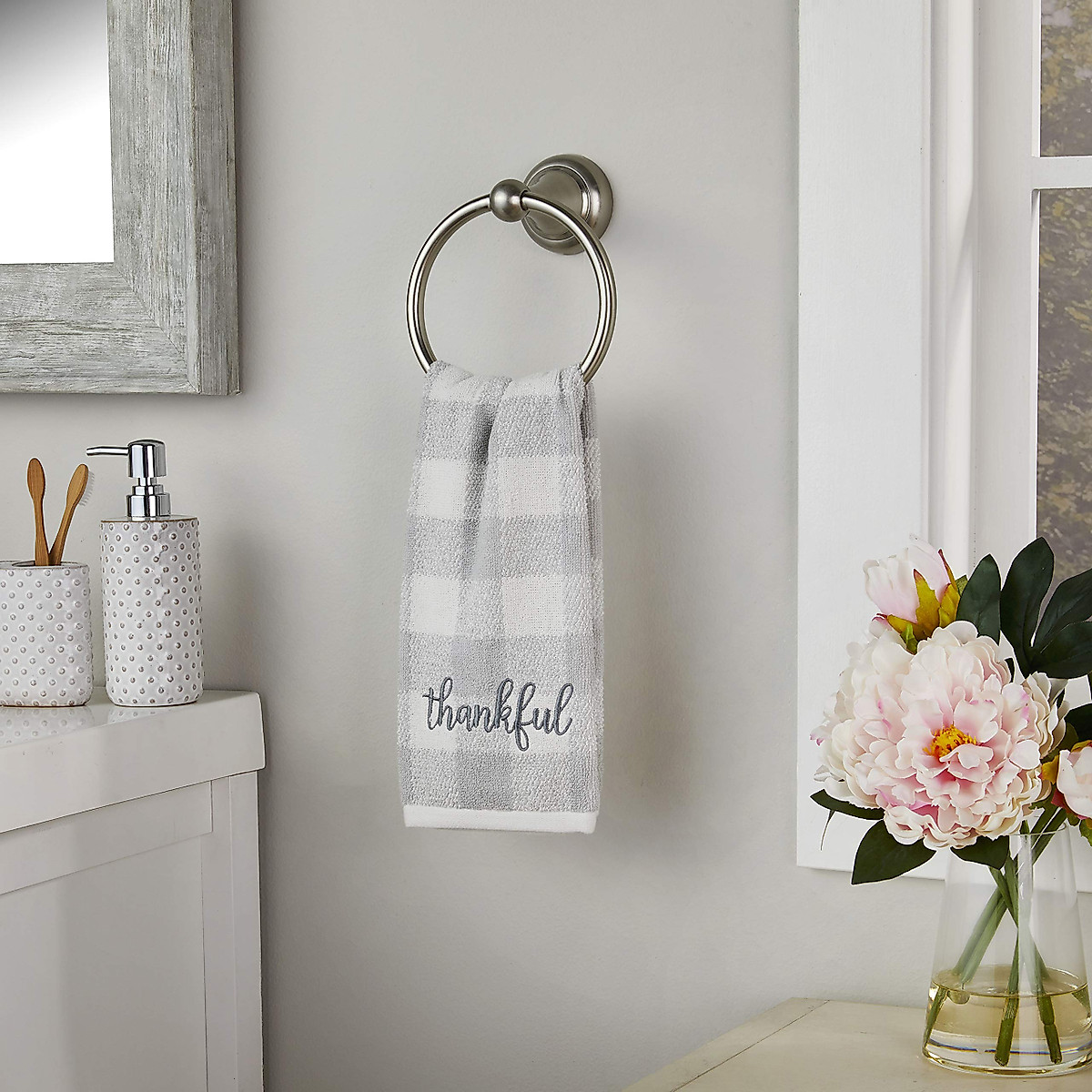 SKL Home by Saturday Knight Ltd. Thankful Plaid Hand Towel (2-Pack), Gray