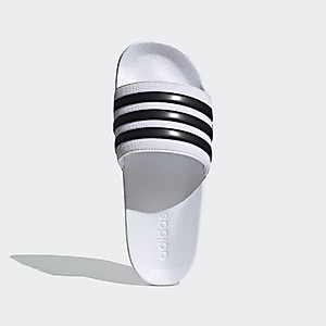 adidas Unisex Shower Slide Sandal, White/Core Black/White, 11 US Men