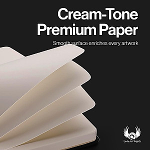 Leda Art Supply A5 Sketchbook, 160 Tear Resistant Pages, Ideal for ProfessionalProffesional Ink, Pen, Graphite and Colored Pencil | Art Supplies, Size: Medium 8.25 x 5.7 inch