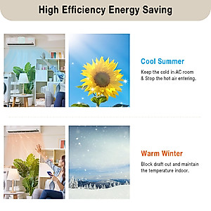 Magnetic Thermal Insulated Door Curtain Fits Door Size 36" x 80", Insulated Hands-Free Closing Door Screen for Winter Warm Cold Protection, Weatherproof, Windproof, Soundproof