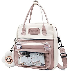 Fozehlad Kawaii Backpack for Teen Girls Kawaii School Backpack Cute Aesthetic Student Bookbags with Cute Pin Accessories