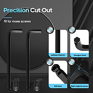 DISEN 13 Pieces Hex Key Allen Wrench Set Metric Size with Ball End, 1.27-10 MM, Long Arm Ball Design, Chrome Vanadium Steel
