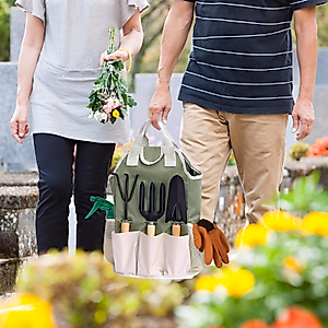 Whonline Gardening Tool Set of 10,Gardening Tools and Supplies,Garden Tool Kit with Bag Gloves, Indoors Outdoors for Women Men Gift