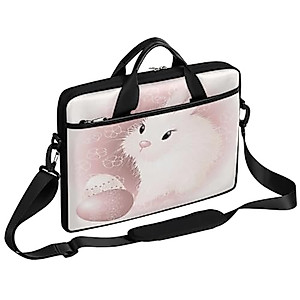 Easter Bunny Laptop Computer Bag Waterproof Shoulder Messenger Bag 13-15 inch Durable Laptop Tote Bag with Shoulder Strap Handle Lightweight Crossbody Briefcase