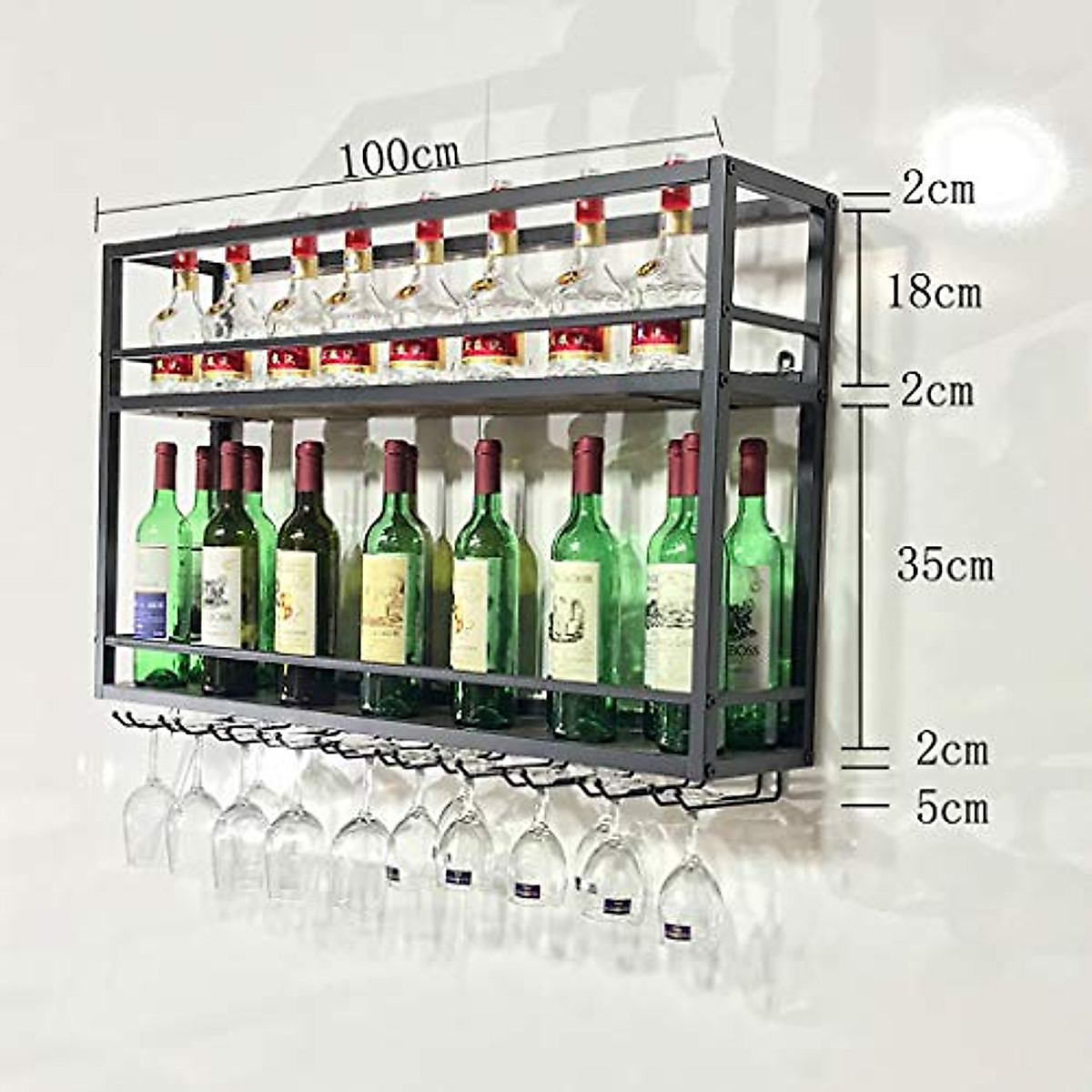 Wine Rack Wrought Iron Vintage Wine Rack Upside Down Wine Rack Creative Shelf Wall-Mounted Wine Rack Goblet Holder Wine Rack Glassware Rack Cup Holder