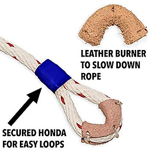 Western Stage Props Cotton Trick Rope Lasso | Lariat Looper Rope for Kids and Adults | Leather Burner Cowboy and Cowgirl Rope for Wedding Ring & Butterflies, 20 Foot