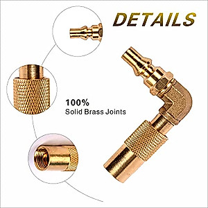 Low Pressure 1/4inch RV Quick Connect Adapter Conversion Fitting with Elbow (90 Degree) for Blackstone 17 Inch and 22 Inch Propane Gas Tabletop Camping Grill