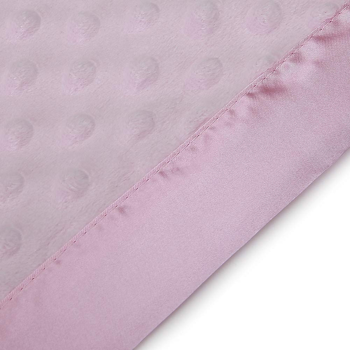 Pro Goleem Bunny Lovey and MInky Dot Baby Blanket with Satin Backing Pink