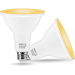 PAR38 Yellow Dusk to Dawn LED Bug Light Bulb LED Outdoor Flood Light Bulbs with 10W or 100W Equivalent, 2000K, Yellow, Dusk to Dawn LED Flood Light Bulbs Outdoor Patio, Backyard, Front Door 2 Pack