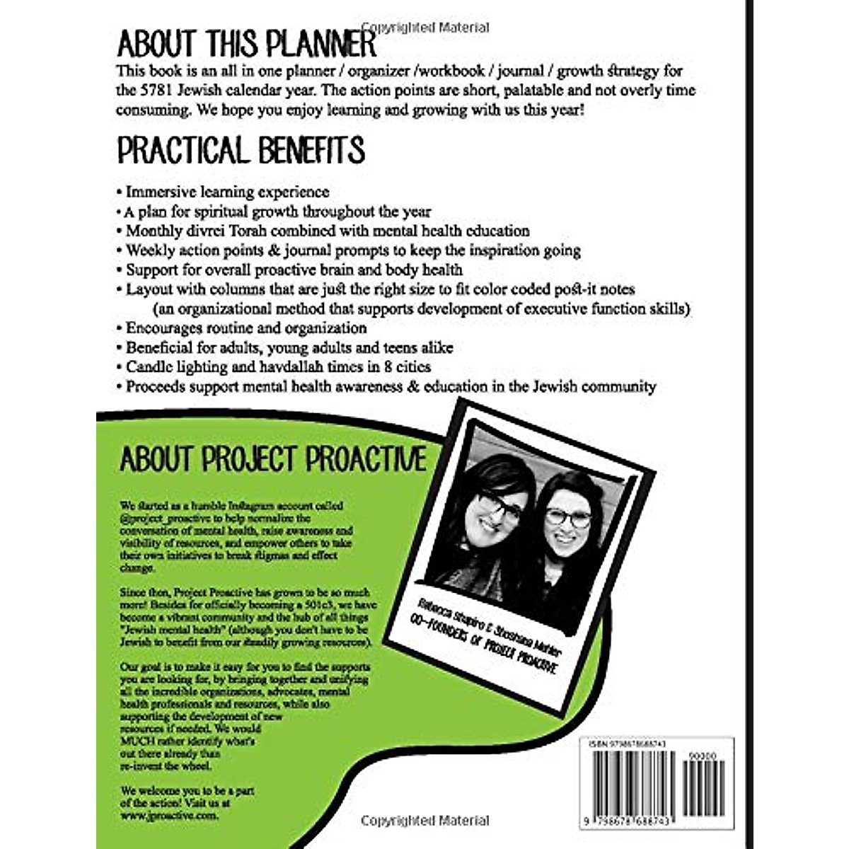 Proactive Planner 2020 | 2021 - Jewish Calendar Year 5781: Getting Your Life in Order With Project Proactive