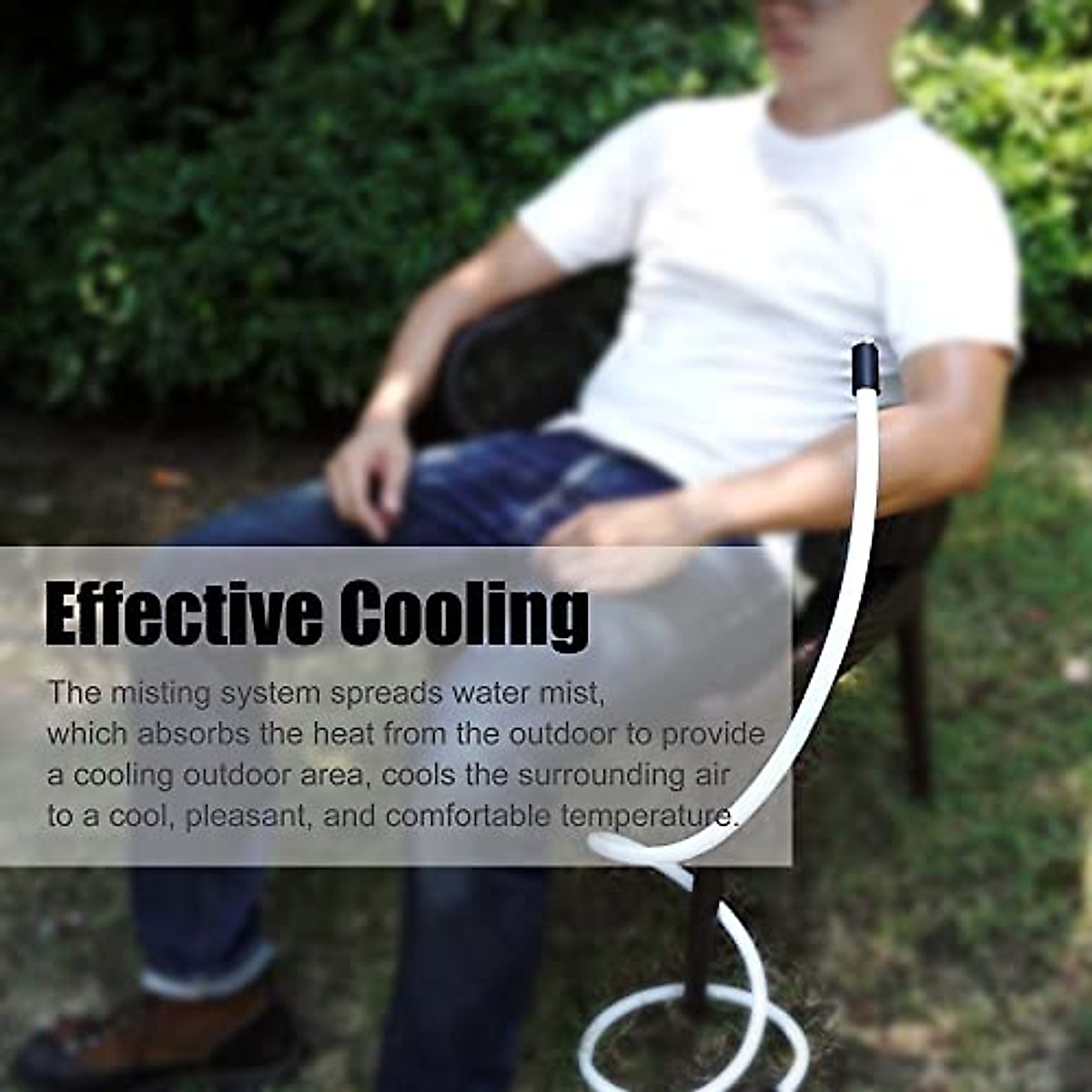 FUNJEE Flex Cobra Portable Mist Stand, Mist Sprinklers for Outdoor Cooling, Patio Misting System, Garden Cooling system, 6.2 FT (1, Yellow)