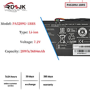 PA5209U-1BRS Laptop Battery for Toshiba Satellite L10-B003 L10W-B L10W-C L10T L10W L15W-B L15W-B1208X L15W-B1302 L15W-B1310 Radius 11 L10W-C L10W-C-10C L10W-C-10H Serie P000627450 WSTBBT050O 7.2V 28Wh