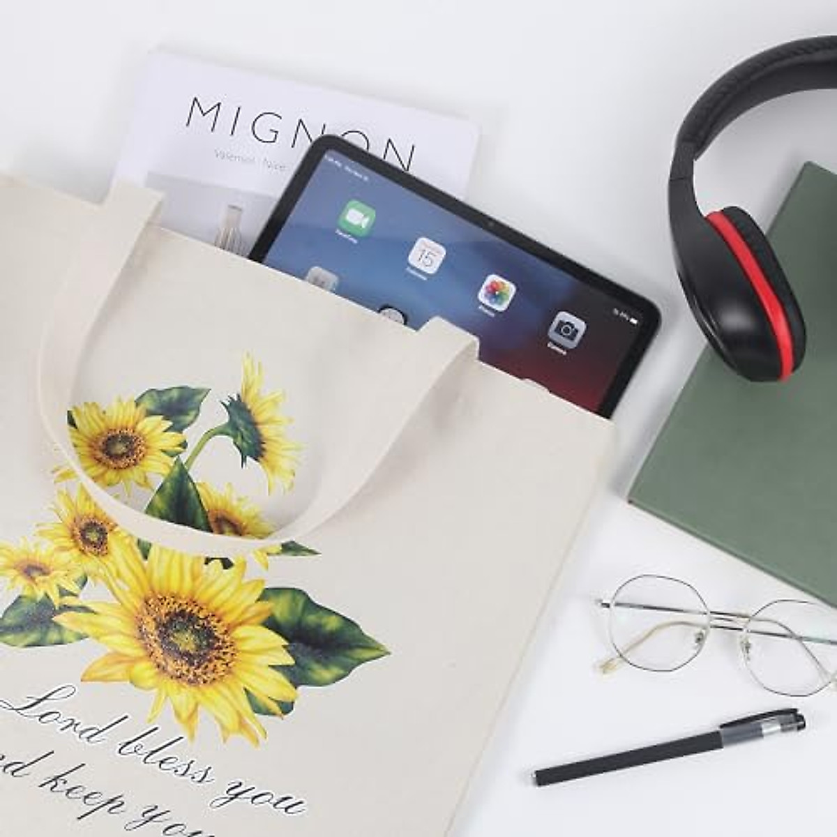 8 Pcs Christian Canvas Tote Bag for Women Bible Verse Religious Gift Bags Bulk Reusable Bible Tote Library Book Bag Christian Gift for Women (Christian)