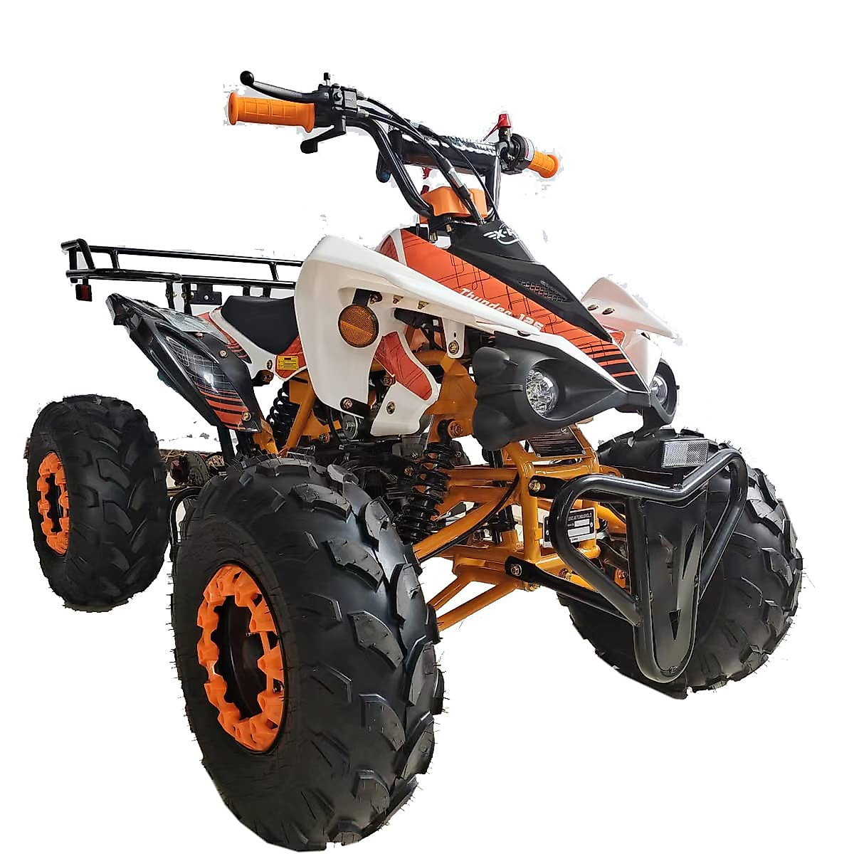 X-PRO 125cc ATV Quad Youth 4 Wheeler Adults ATVs Quads Middle Size 4 Wheelers (Orange)