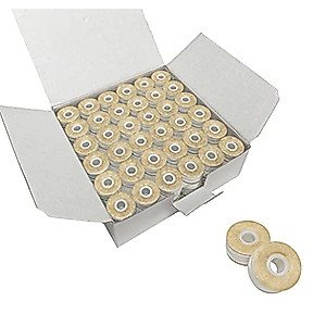 HimaPro 144 White Prewound Bobbins for Embroidery Machines Size L (SA155) Cardboard Sided Good for Brother, Babylock, Janome, Bernina, Husqvarna, Pfaff Embroidery Machines Etc (White) - 60 Weight