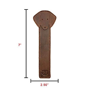 Hide & Drink, Leather Dog Bookmark / Holder / Animal / Pagemarker / Readers / Book Lovers, Handmade Includes 101 Year Warranty :: Bourbon Brown