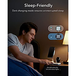 ESR for MagSafe Charger Stand (HaloLock), 3-in-1 for MagSafe Charging Station with CryoBoost, Magnetic Wireless Charger for iPhone 14/13/12 Series, AirPods Pro/3/2, Phone-Cooling Fast Charging