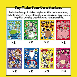 Toy Themed Story Stickers for Kids -18 Sheets Toy Inspiration Story Stickers for Party Decoration Party Supplies Birthday Gift Laptop Luggage Notebook Stickers