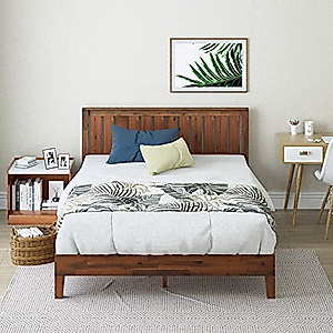 ZINUS Vivek Deluxe Wood Platform Bed Frame with Headboard / Wood Slat Support / No Box Spring Needed / Easy Assembly, King
