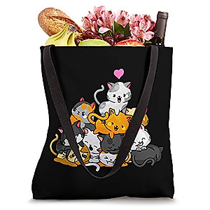 Cat Cute Kitty Pile Cats Anime Kawaii Neko Gift Women Girls Tote Bag
