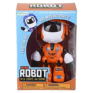 ArtCreativity Mini Robot Toy with Lights and Sounds, 1PC, LED Toy Robot for Kids with Moveable Limbs, Cool Toys for Boys and Girls, Room and Desk Décor, Great Birthday Gift Idea