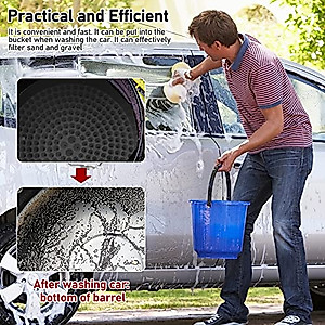 Bucket Dolly w/Grit Trap,5 Gallon Rolling Removable Bucket Dolly with 5 Rolling Swivel Casters for Car Washing Detailing Smoother Maneuvering (Black)