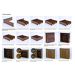 Bamboo Shoe Storage Cabinet 7 Tier Shoes Rack with Folding Door Free Standing Shoe Racks Shoe Organizers for Entryway Hallway Living Room Bedroom, 46 * 13 * 45.3 Inch