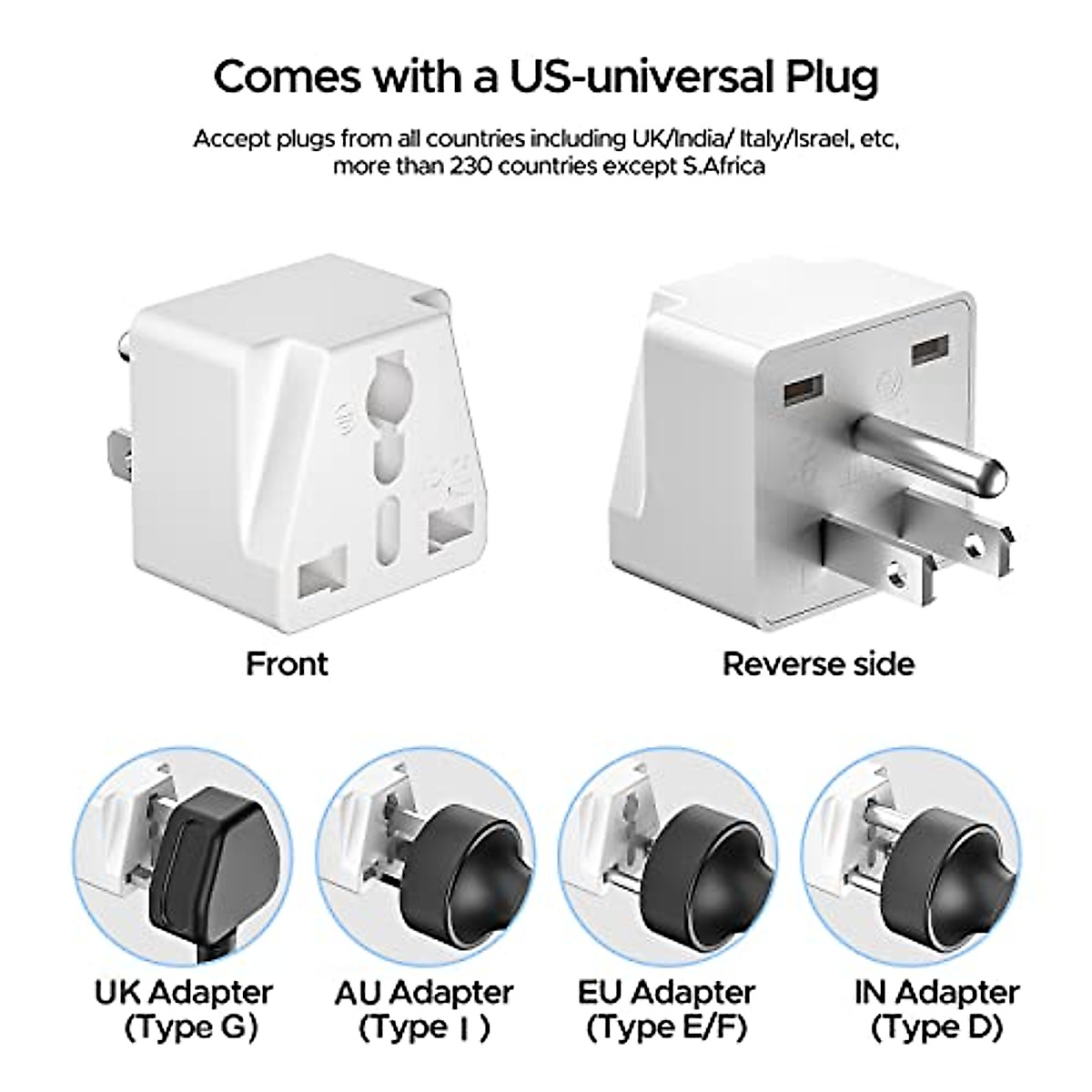 Type G UK Power Plug Adapter, 2 Travel Adapters for US to British England,Ireland,Scotland & Universal Outlet to US Travel Plugs,AC Outlets with PD 30W USB C Charger for iPad Pro/Air, All iPhone,etc