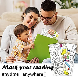 Anseal 60 PCS Color Your Own Bookmarks Bulk, 12 Styles DIY Bookmarks for Kids/Teens, Cute Fruit Bookmarks for Reading Lover, Fun & Personalized Bookmark for Students, Classroom Rewards Supplies