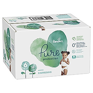 Diapers Size 6, 38 Count - Pampers Pure Protection Disposable Baby Diapers, Hypoallergenic and Unscented Protection, Super Pack (Old Version)
