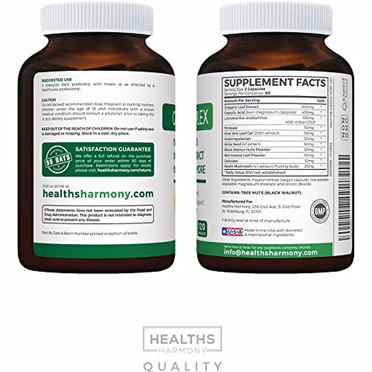 Candida Support (120 Capsules) - Caprylic Acid, Oregano Oil & Probiotics Help Maintain Already Normal Levels of Yeast and Candida - Vegetarian, Non-GMO Intestinal Supplement - Gut Cleanse (No Pills)
