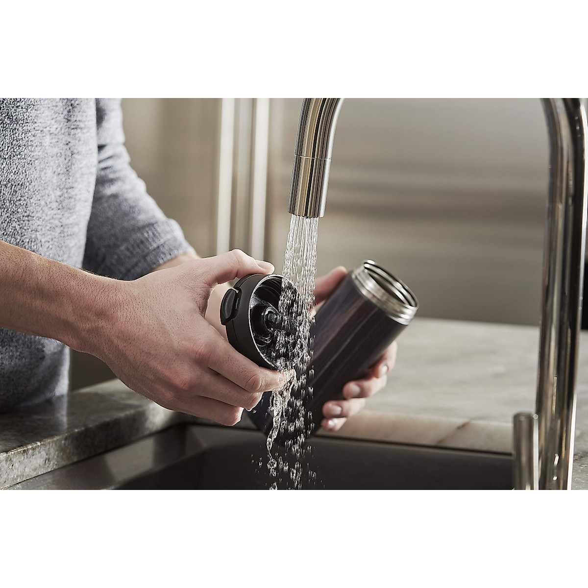 Contigo Huron Snapseal Travel Mug, Stainless Steel Thermal Mug, Vacuum Flask, Leakproof Tumbler, Coffee Mug with BPA Easy-Clean Lid, Vivacious, 470 ml