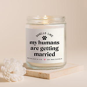 PETALSUN Wedding Gifts for Dog Lovers, Bridal Shower Gifts, Lavender Scented Soy Wax Candle, Bride Gifts, Bachelorette Gifts for Dog-Loving Couples, Bride